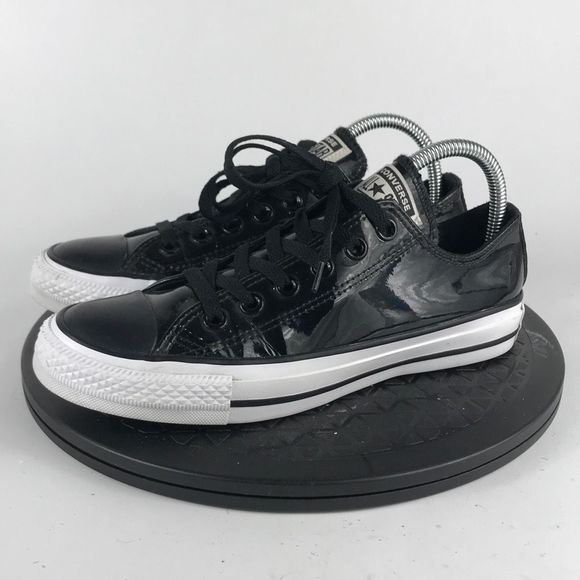 Converse | Shoes | Converse Chuck Taylor All Star Patent Ox Black ...